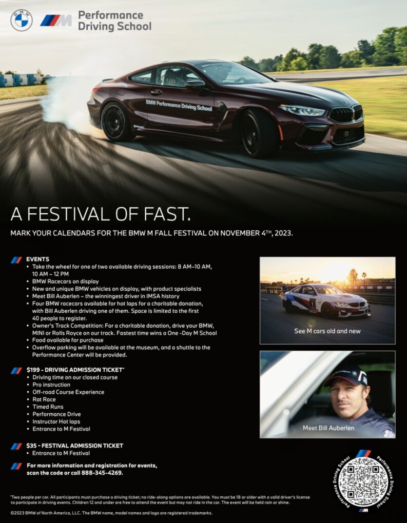 Updated! BMW M Fall Festival Weekend: November 3-5 - BimmerLife