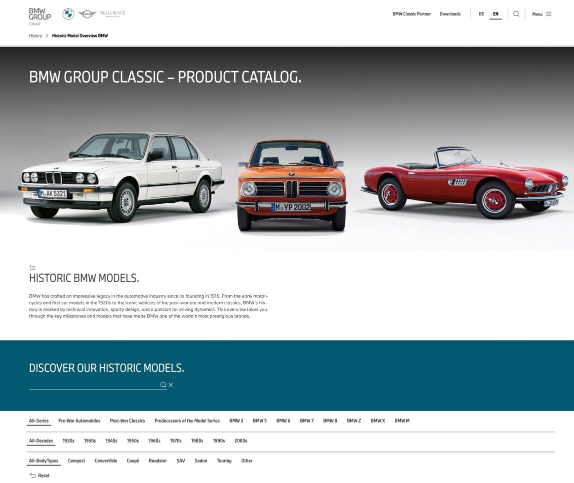 BMW Group Archive Creates Online Catalog of 424 Cars - BimmerLife