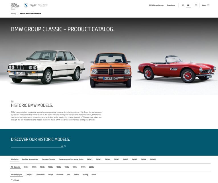 BMW Group Classic Launches Historical Model Catalog - BimmerLife