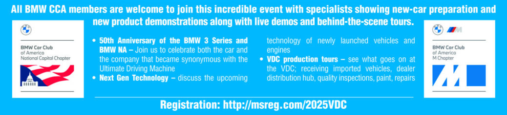 Visit the BMW Vehicle Distribution Center with BMW CCA NCC and M ...