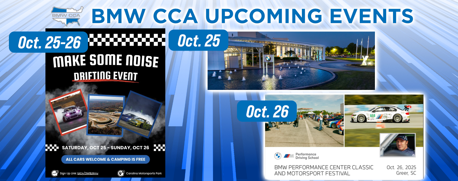 BMW CCA Events: Drifting Event, Foundation Zentrum ALPINA Event, BMW Performance Center Event ...